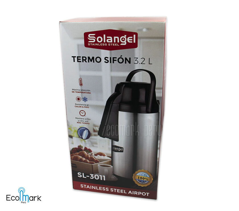 Termo Sifón Acero Inoxidable 3.2L. Solangel - ECOMARKPERU