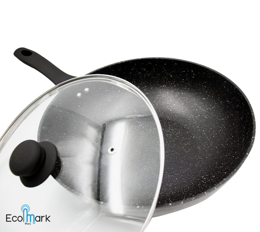 Sartén Wok Roca Volcánica Antiadherente 30cm - ECOMARKPERU