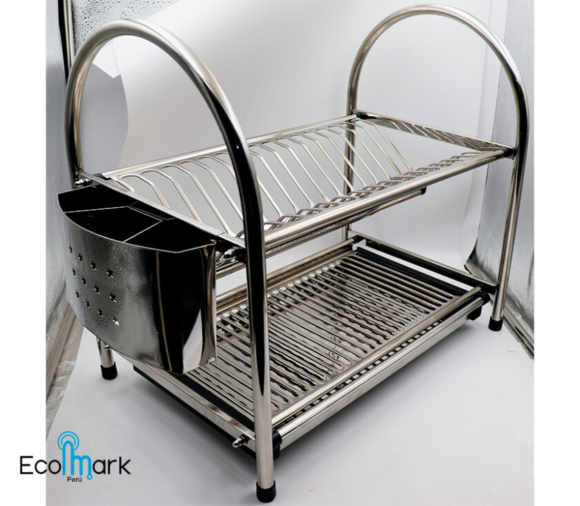 Escurridor Acero Inoxidable 2 Niv. 16 Platos - ECOMARKPERU