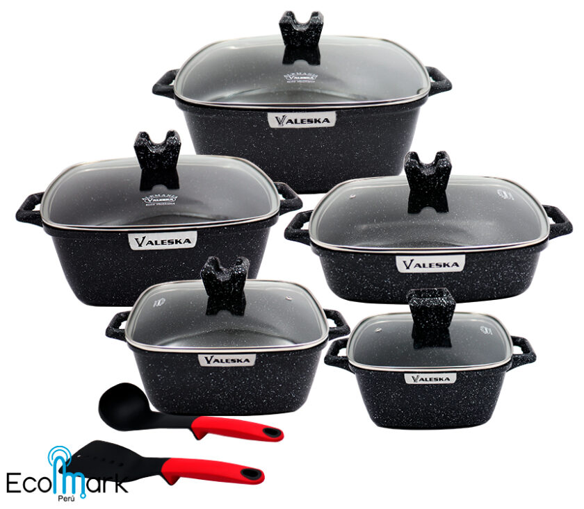 Set de Ollas Valeska Roca Volcánica 10 Pc - ECOMARKPERU