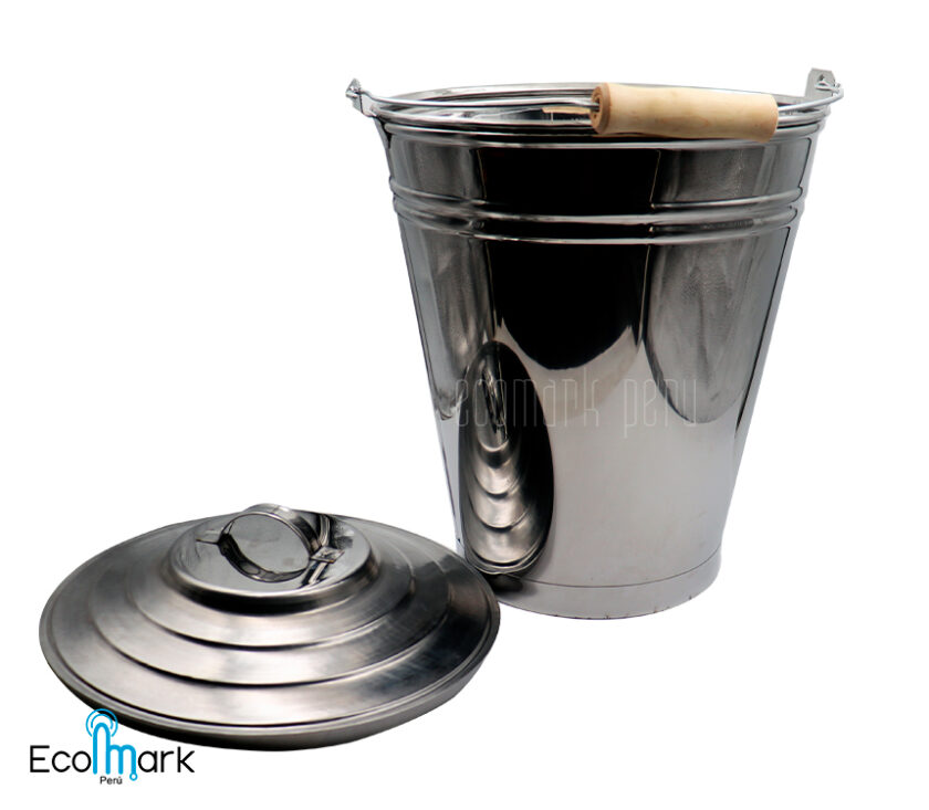 Balde Acero Inoxidable con Tapa 20 Litros Nacional - ECOMARKPERU